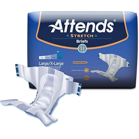 Amazon.com: Attends Extended Wear Briefs with Dry-Lock Containment Core ...