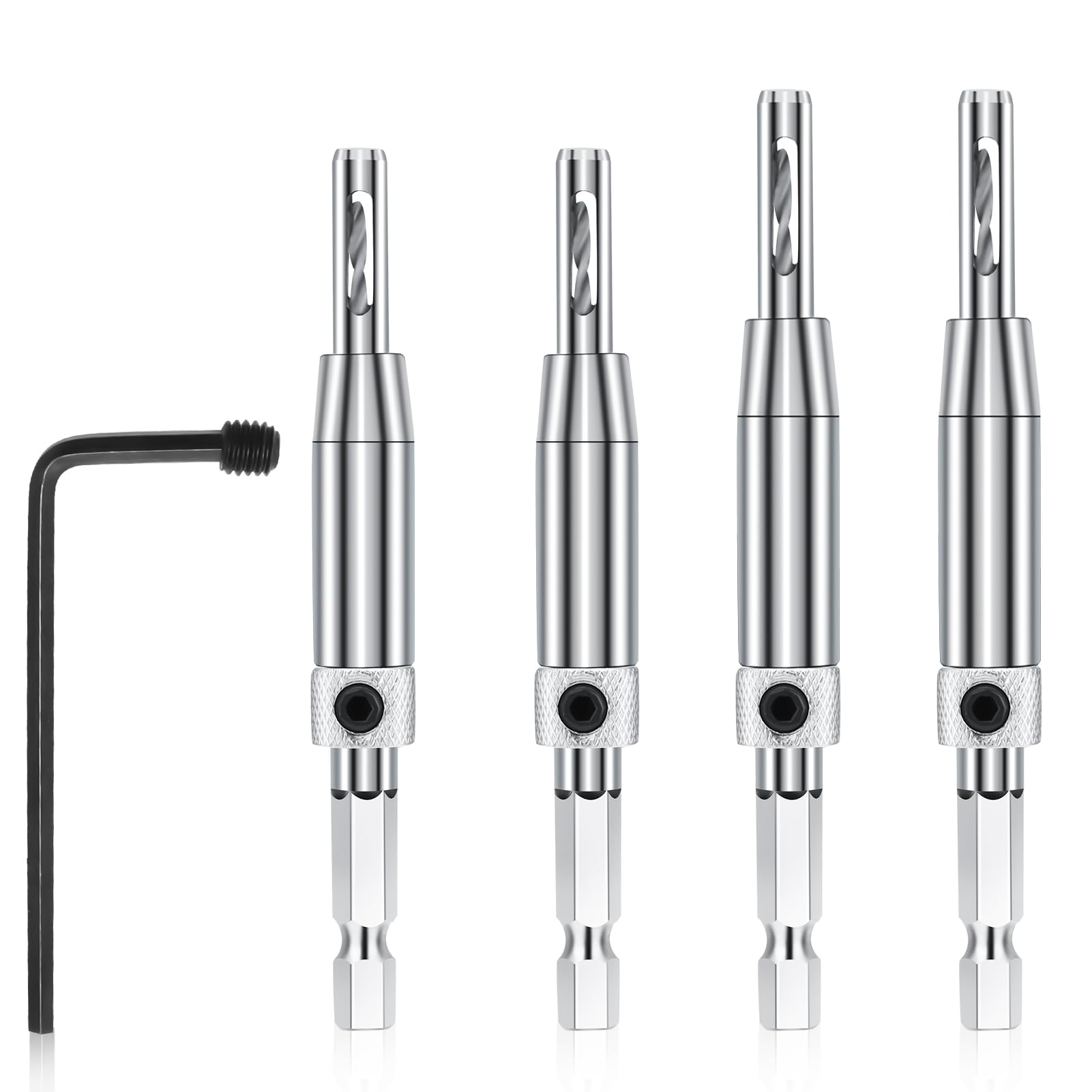 Meng Jiaran 4Pcs Self Centering Drill Bit Set, Hinge Drill Bit 1/4" Hex ...
