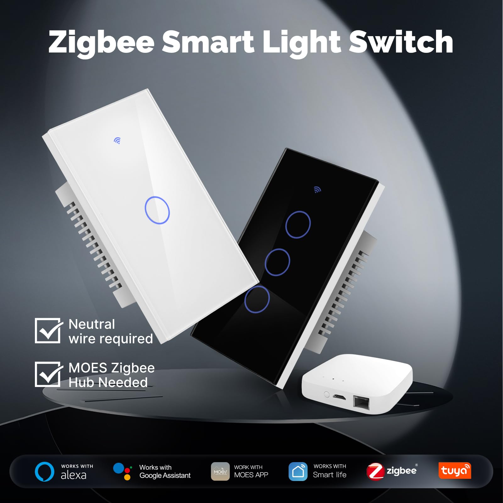 Snapklik.com : Zigbee Smart Switches 3 Gang, Require Zigbee Hub And ...