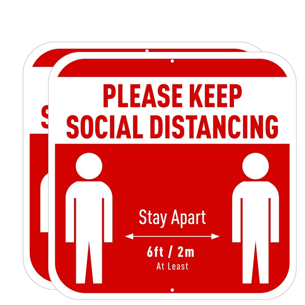 Snapklik.com : Social Distance Sticker,2Pack Aluminum Social Distancing ...