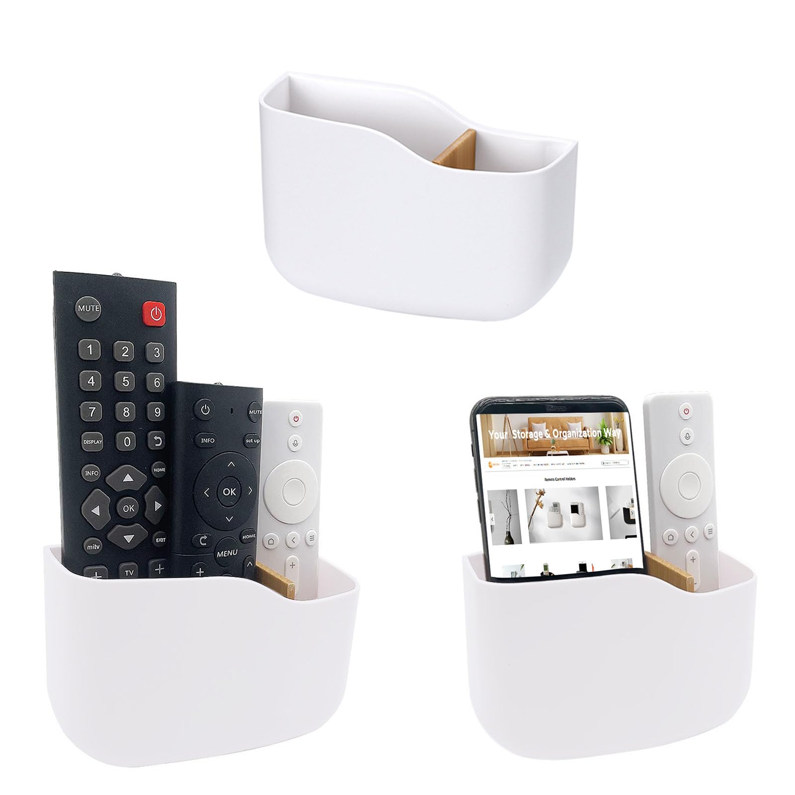 Amazon.com: SUNFICON 3 Pack Adhesive Remote Control Holder Wall Mount ...