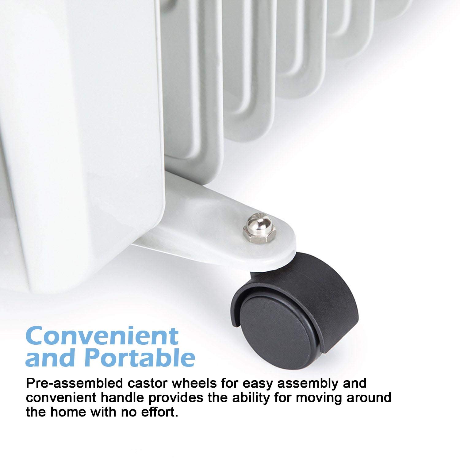 PureMate Oil Filled Radiator, 2500W/2.5KW - 11 Fin - Portable Electric ...