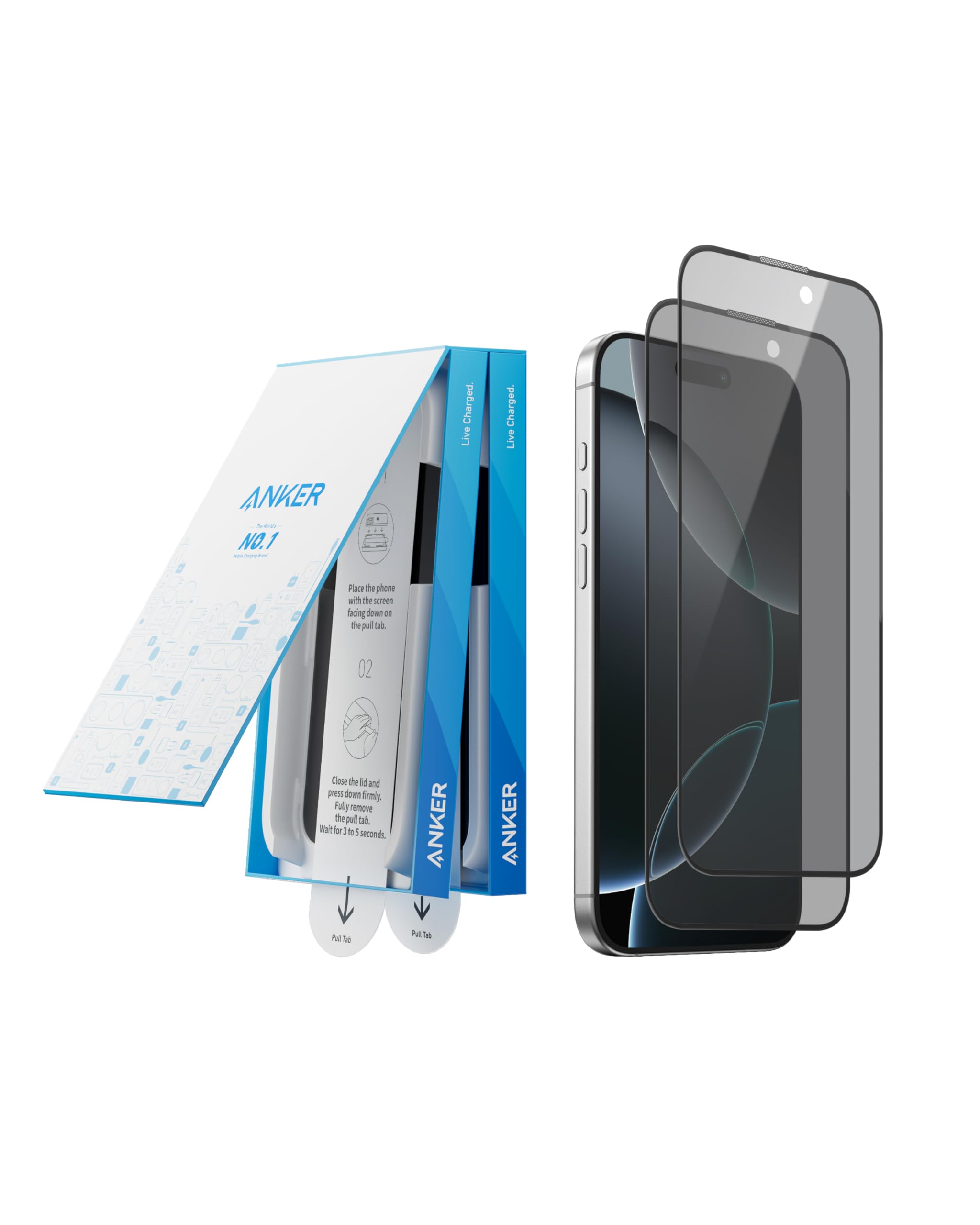 Amazon.com: Anker 2 Pack for iPhone 16 Pro Privacy Screen Protector ...