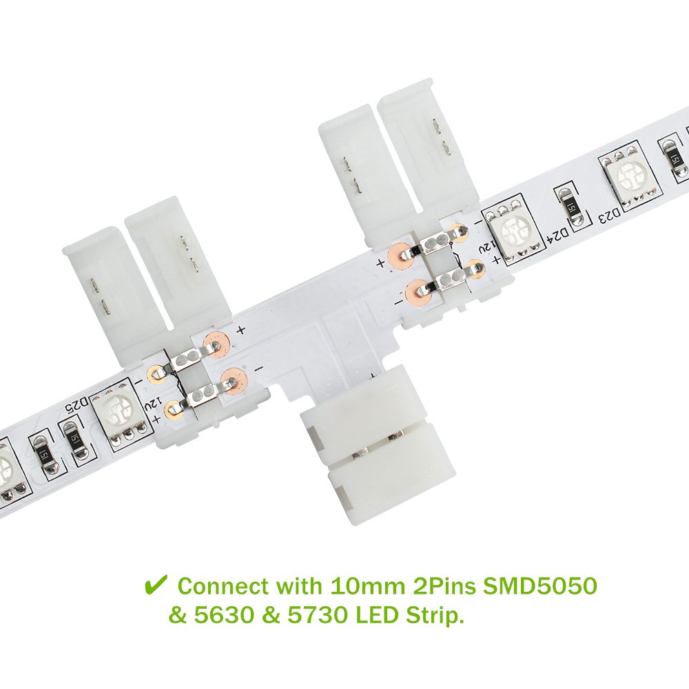 Snapklik.com : 10pcs Pack T Shape Solderless Snap Down 2Conductor LED ...