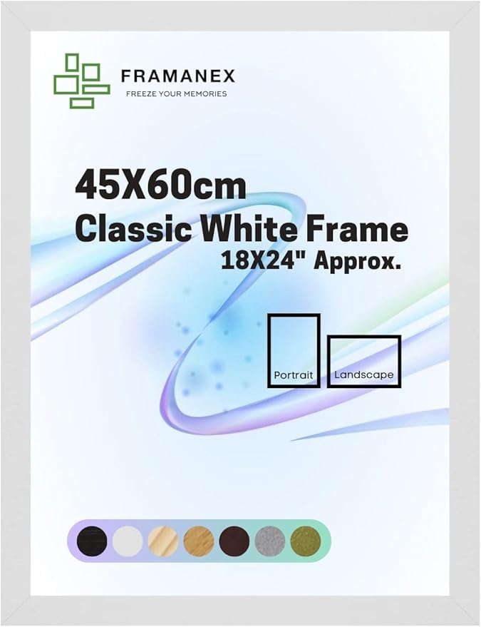 FRAMANEX Modern Dome Shape Frames | White Colour 45X60 CM Picture Photo ...