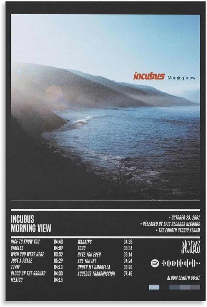 Amazon.com: TOFUTO Incubus Poster Morning View Album Cover Canvas Poster Print Music Posters for ...