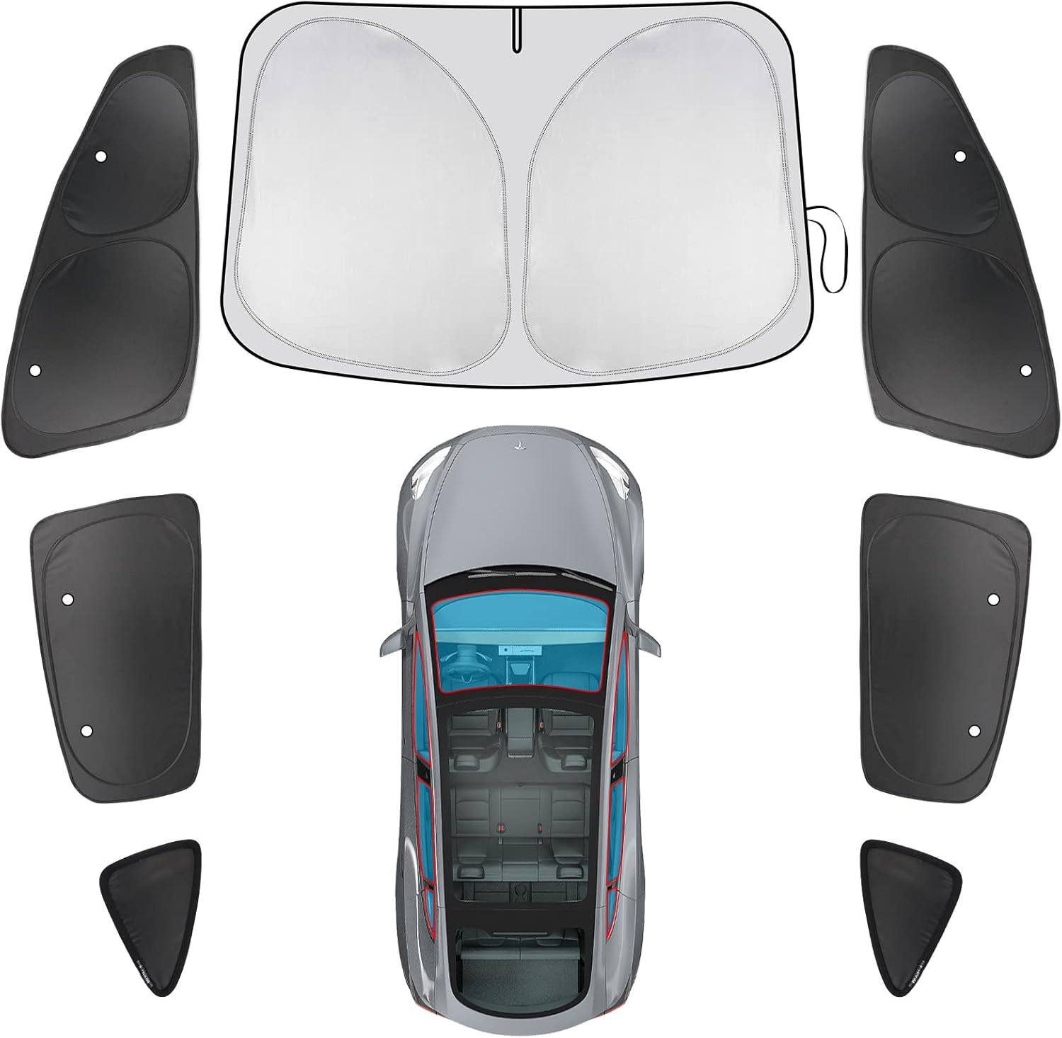 Amazon.com: Model Y Front Windshield Sunshade New Version Car Auto UV ...