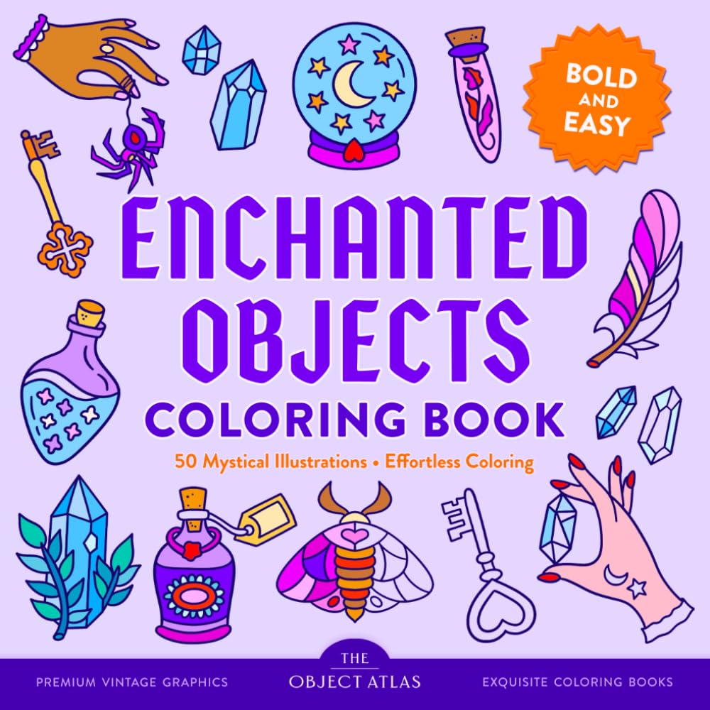 Amazon.com: Enchanted Objects Coloring Book: 50 Mystical Illustrations ...