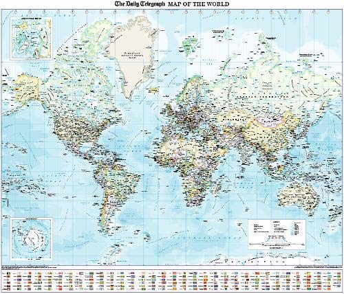 The Daily Telegraph Wall Map of the World | Amazon.com.br