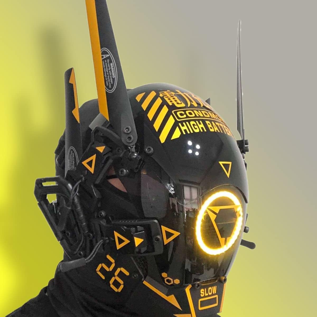 Amazon.com: YYINYUAN Yellow Punk Mask, Halloween Cosplay Costume Black ...