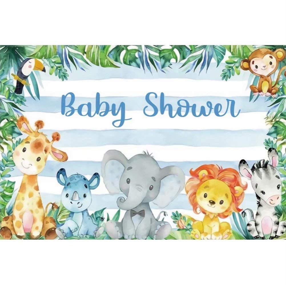 Buy Laeacco 7x5ft Safari Animals Baby Shower Backdrop Jungle Baby ...