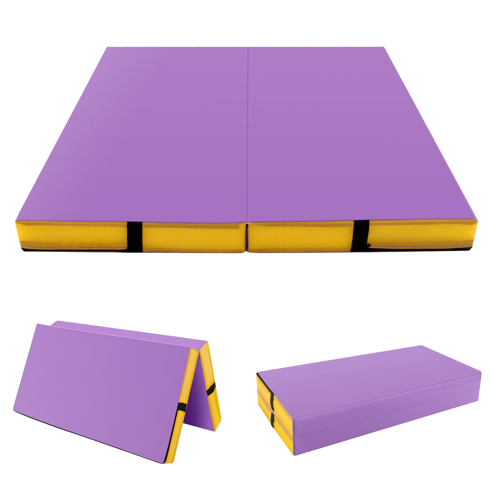 Giantex 4" Thick Folding Gymnastics Mat, 4' x 4' Tumbling Mat with ...