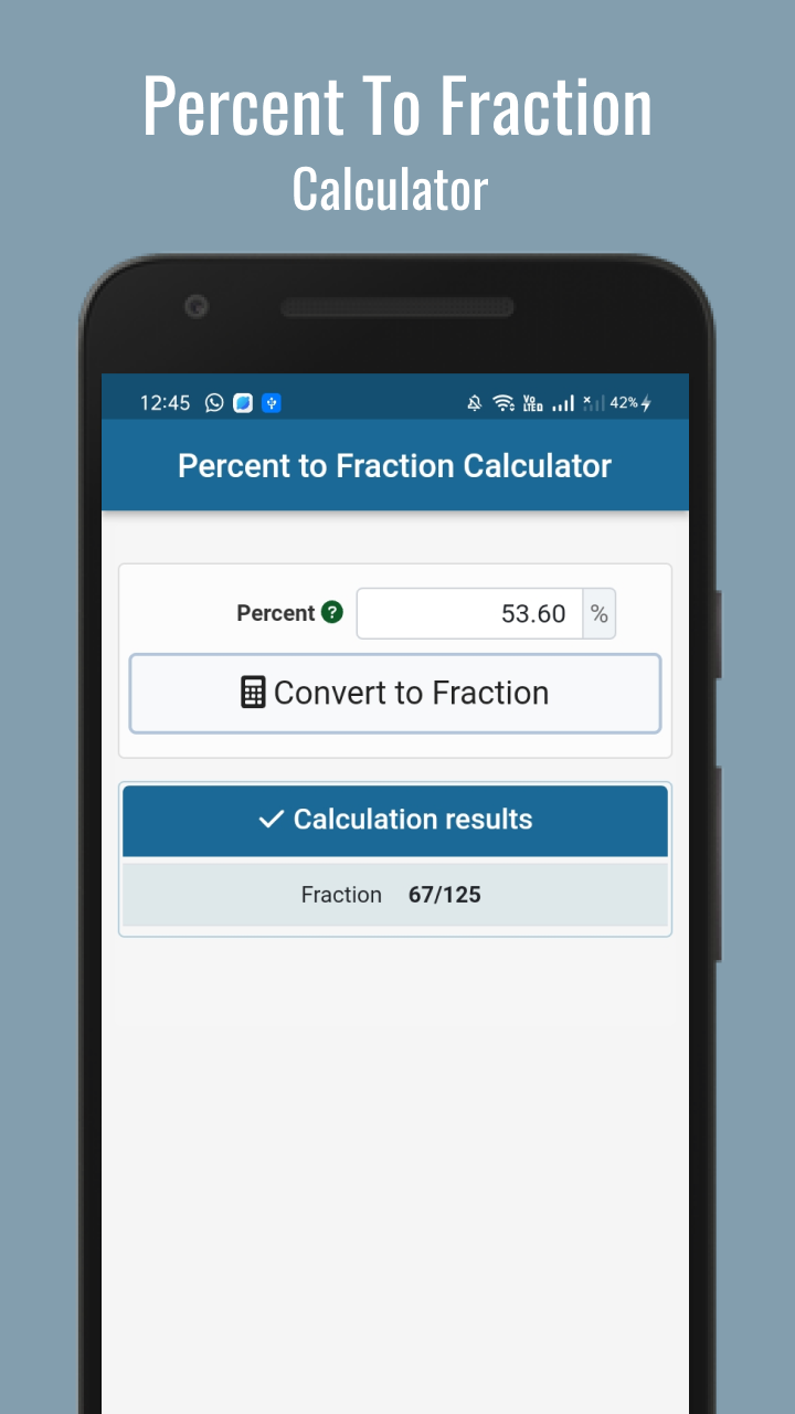 Percent to Fraction Calculator:Amazon.com:Appstore for Android