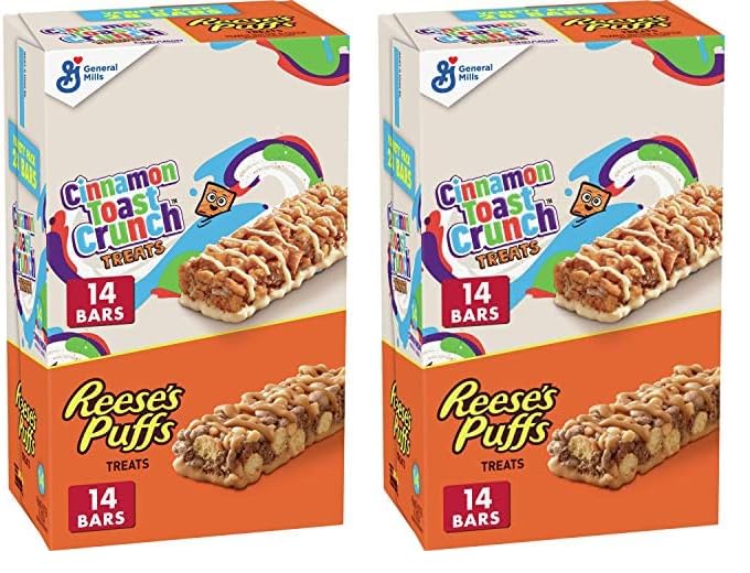 Amazon.com: Reese's Puffs Cinnamon Toast Crunch Cereal Treat Bars ...