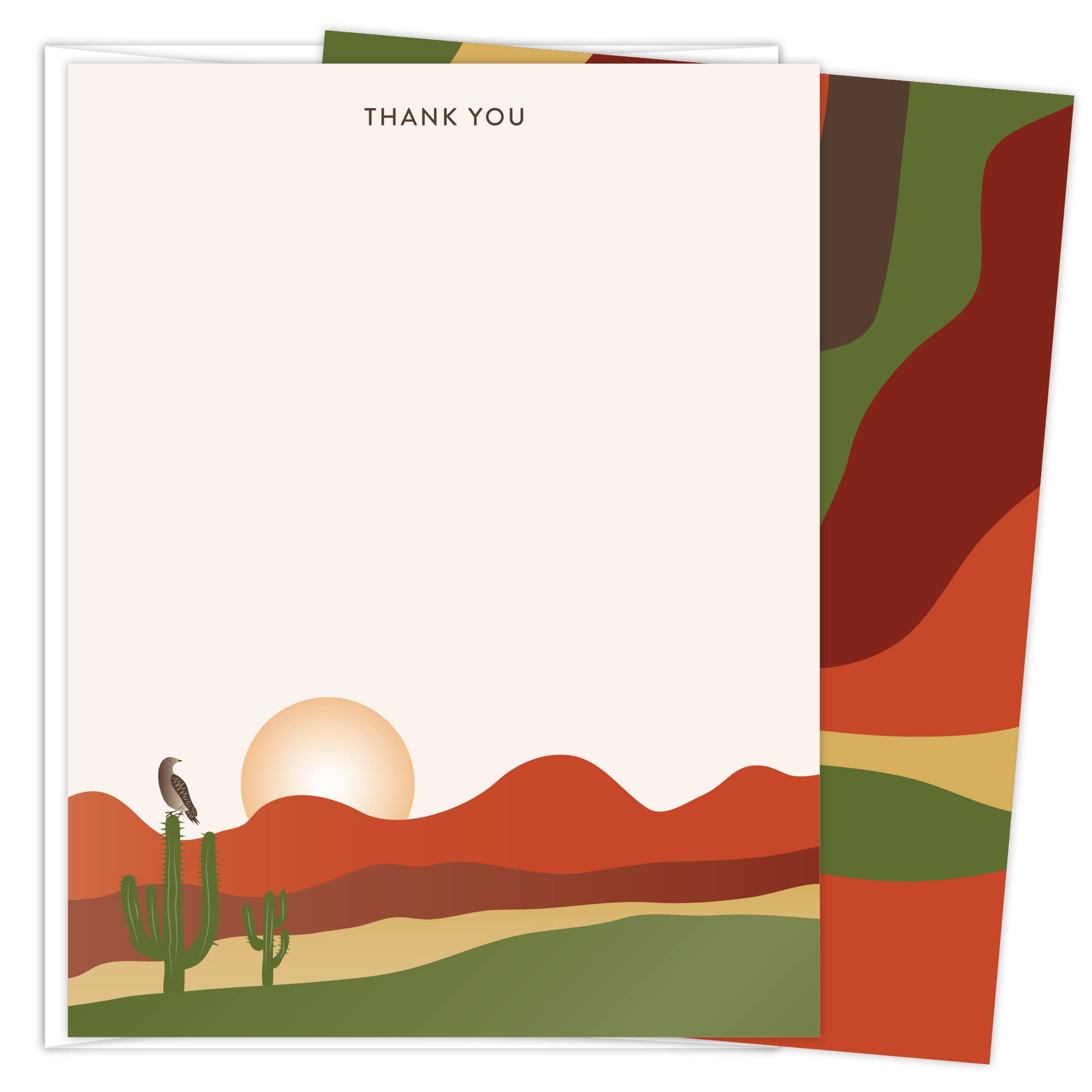 Amazon.com : Koko Paper Co Desert Sunset Thank You Cards | 25 Flat ...