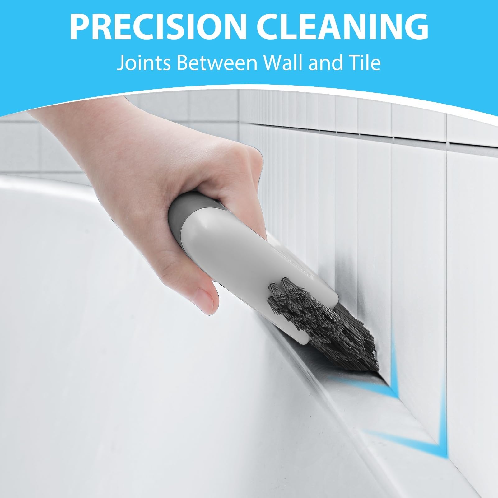 Snapklik.com : Grout Cleaning Brush, V Shape Stiff Grout Cleaner Brush For Floors Tile Grout ...