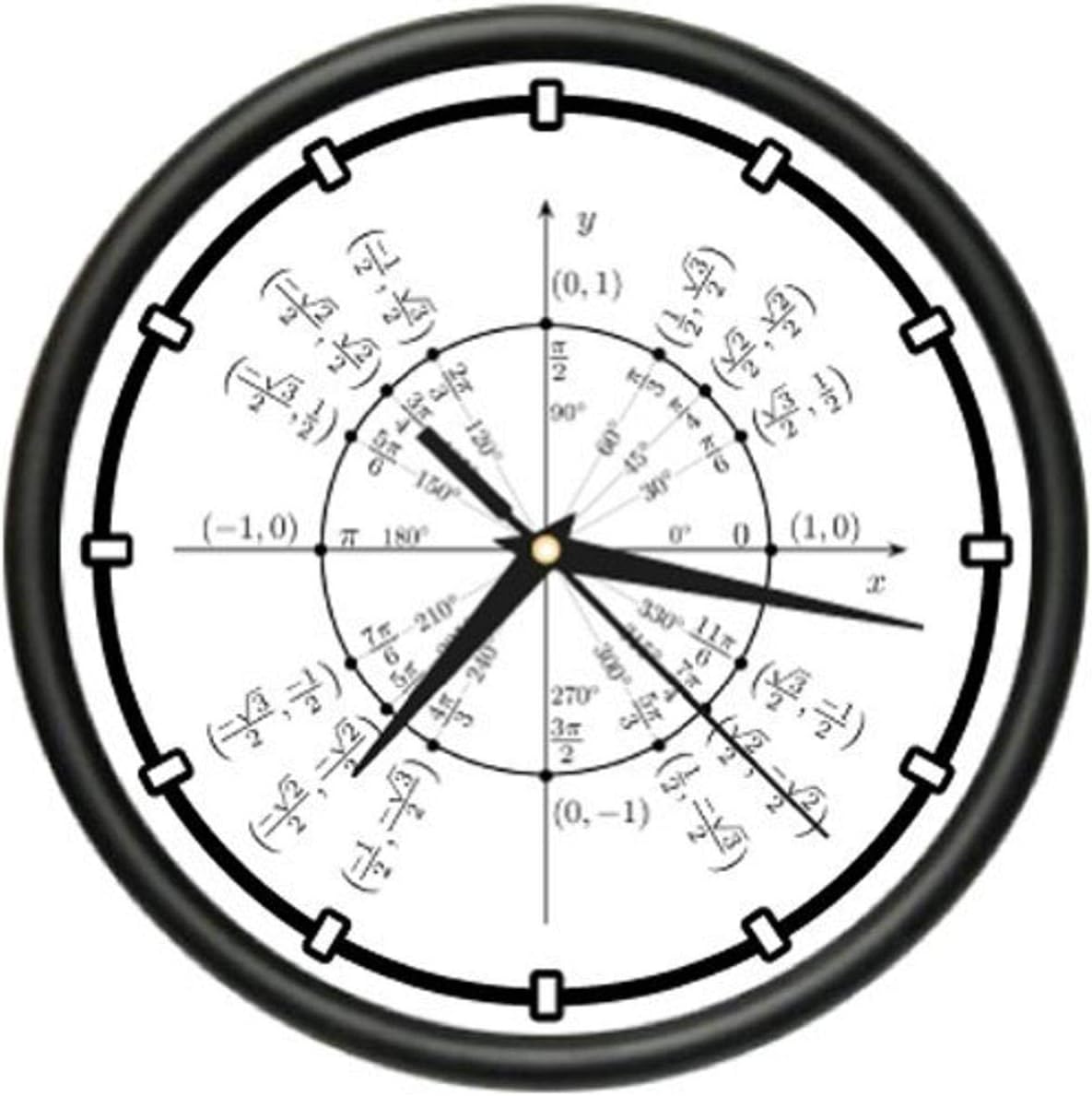 Unit Circle Radian Wall Clock Trigonometry Math Teacher : Amazon.co.uk ...