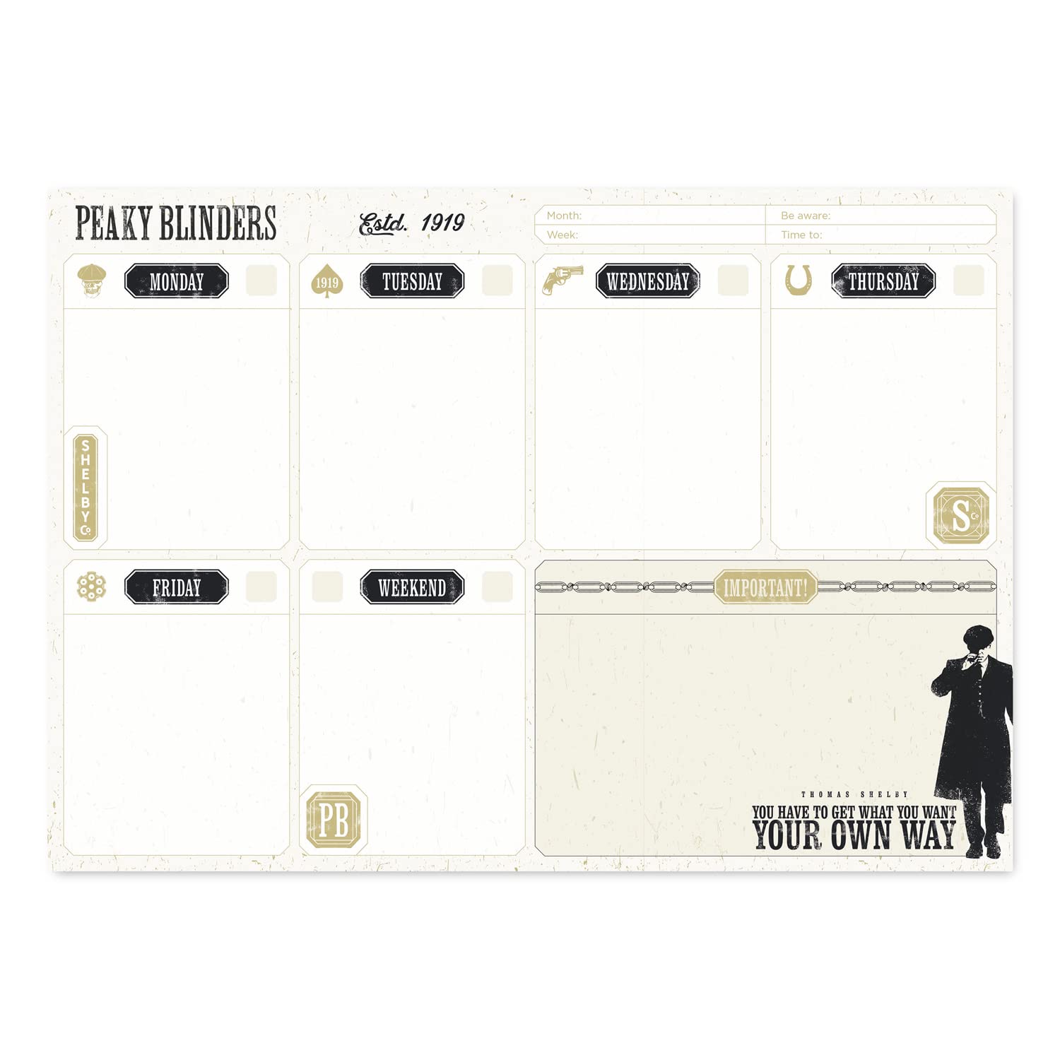 Grupo Erikweekly Planner A4 Peaky Blinders Daily Planner Family Desk ...
