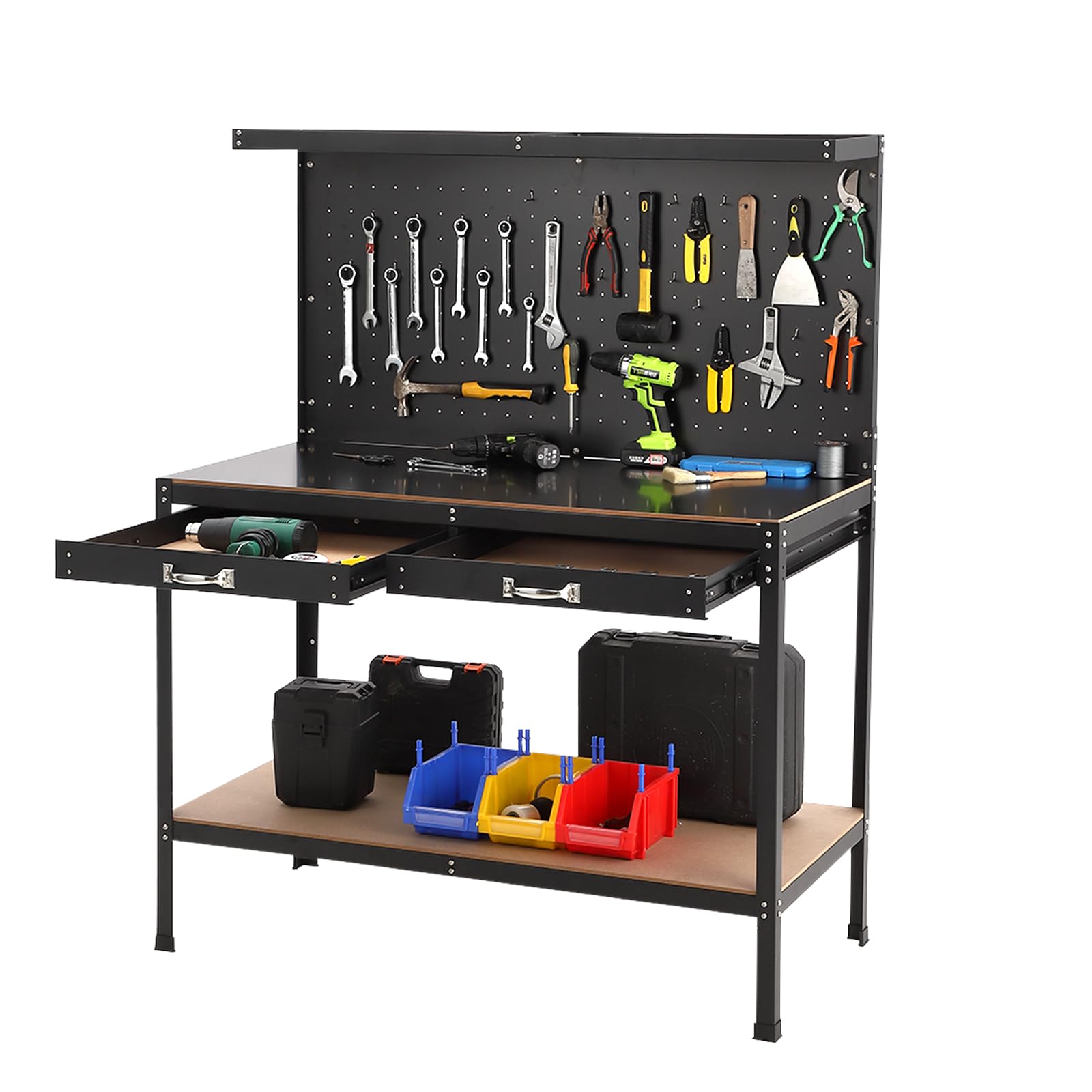 61 Inch Workbench, Tools Cabinet Working Tables Workbench Tool Storage ...