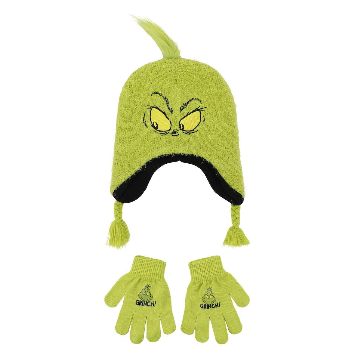 Amazon.com: The Grinch Big Face 2-Piece Beanie Youth Hat & Magic Gloves ...