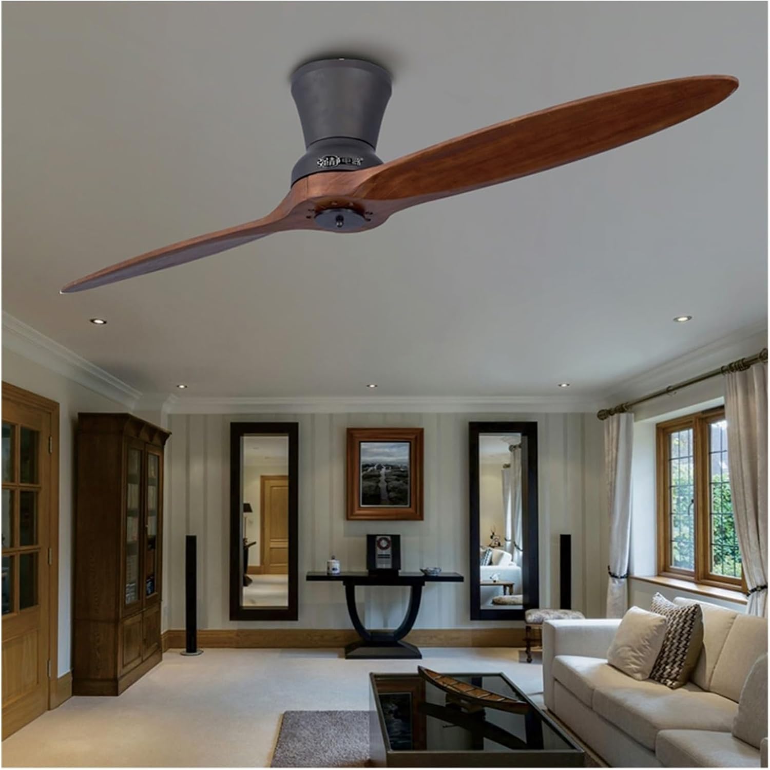 Amazon.com: Rvcrea Wood Ceiling Fans with Lights, Indoor Outdoor ...