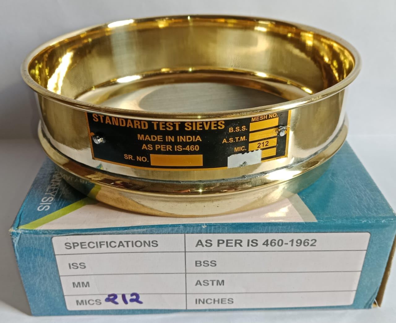 Test Sieve 8 inch (Diameter 200 mm) 212 Micron Stainless Steel Mesh ...