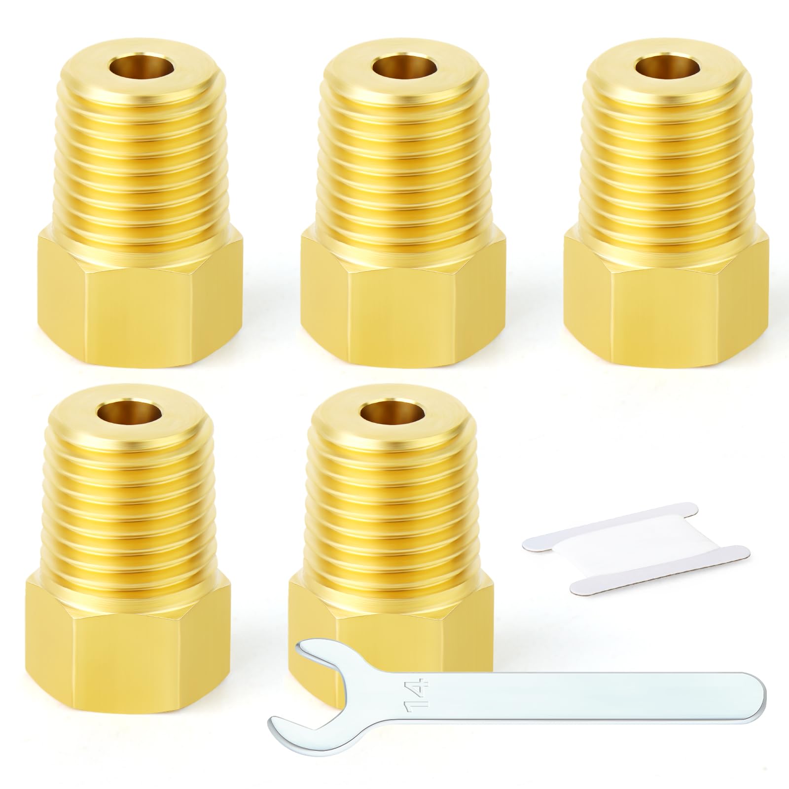 Amazon.com: GASHER 5PCS 3/8" NPT Brake Line Adapter Fittings 5/8"-18 ...