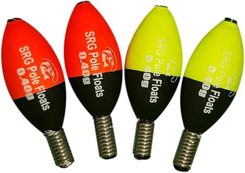 SRG Pole Floats Jigger Floats Pack of 4 (2 x 0.4 Red Tip / 2 x 0.4g ...