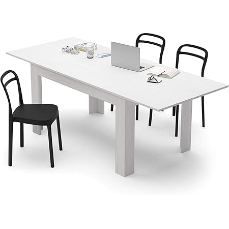 Amazon.com: Mobili Fiver, Easy, Extendable Dining Table, Ashwood White ...