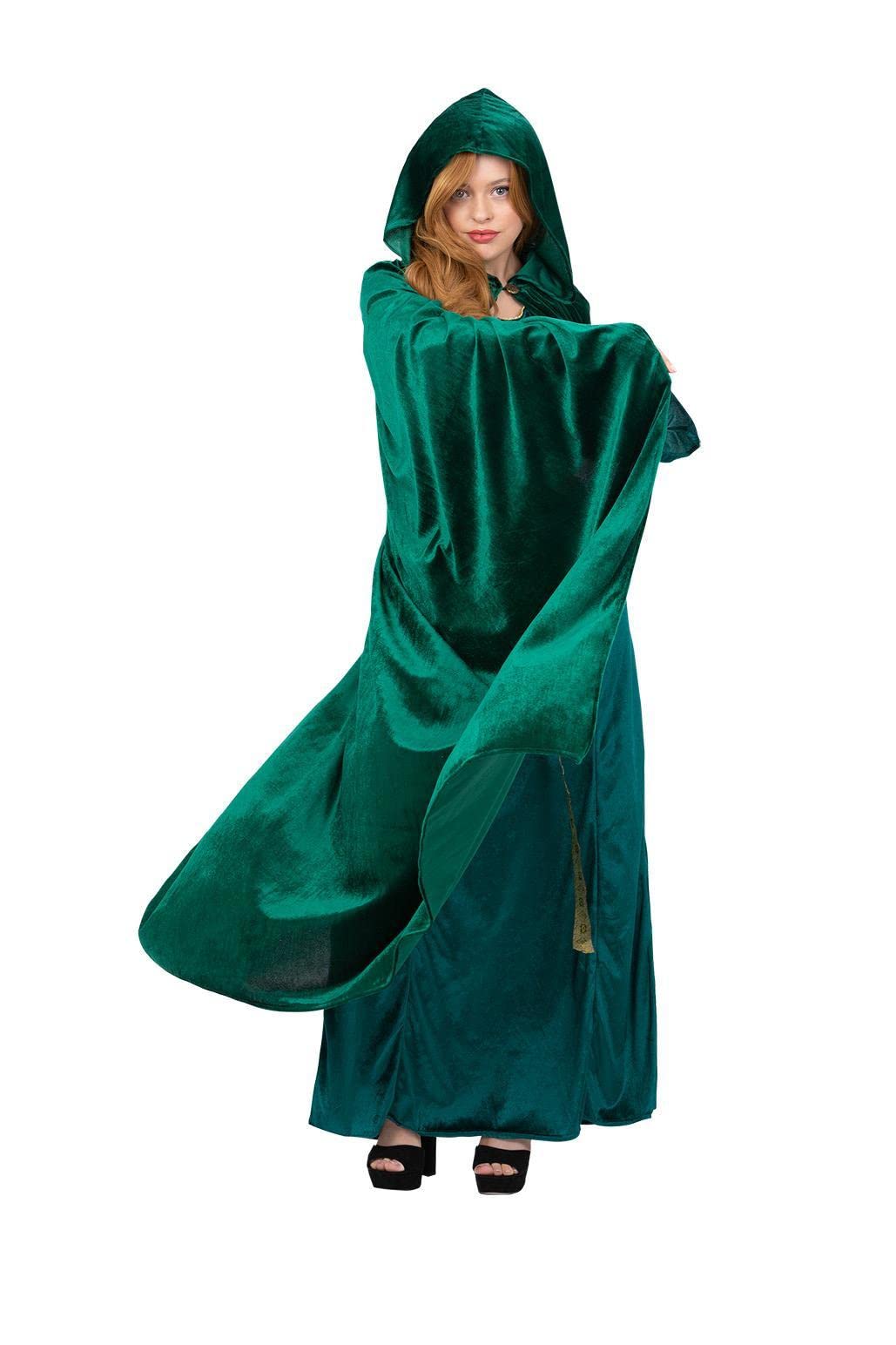 Smiffys Deluxe Cloak, Emerald Green, Adults, Historical Fancy Dress, St ...