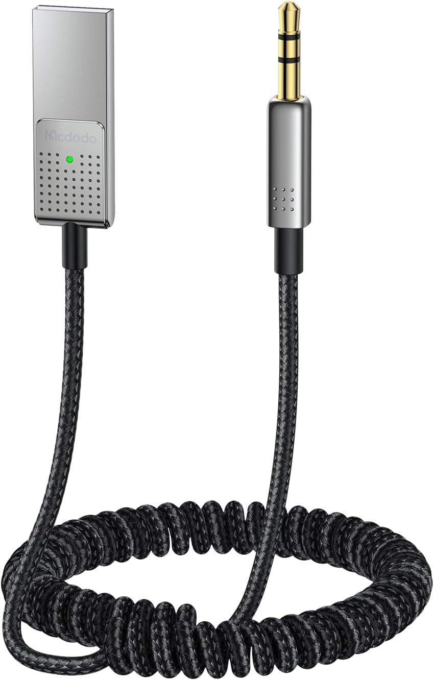 Amazon.com: Mcdodo Aux Bluetooth Adapter 5.3 with Built-in Microphone ...