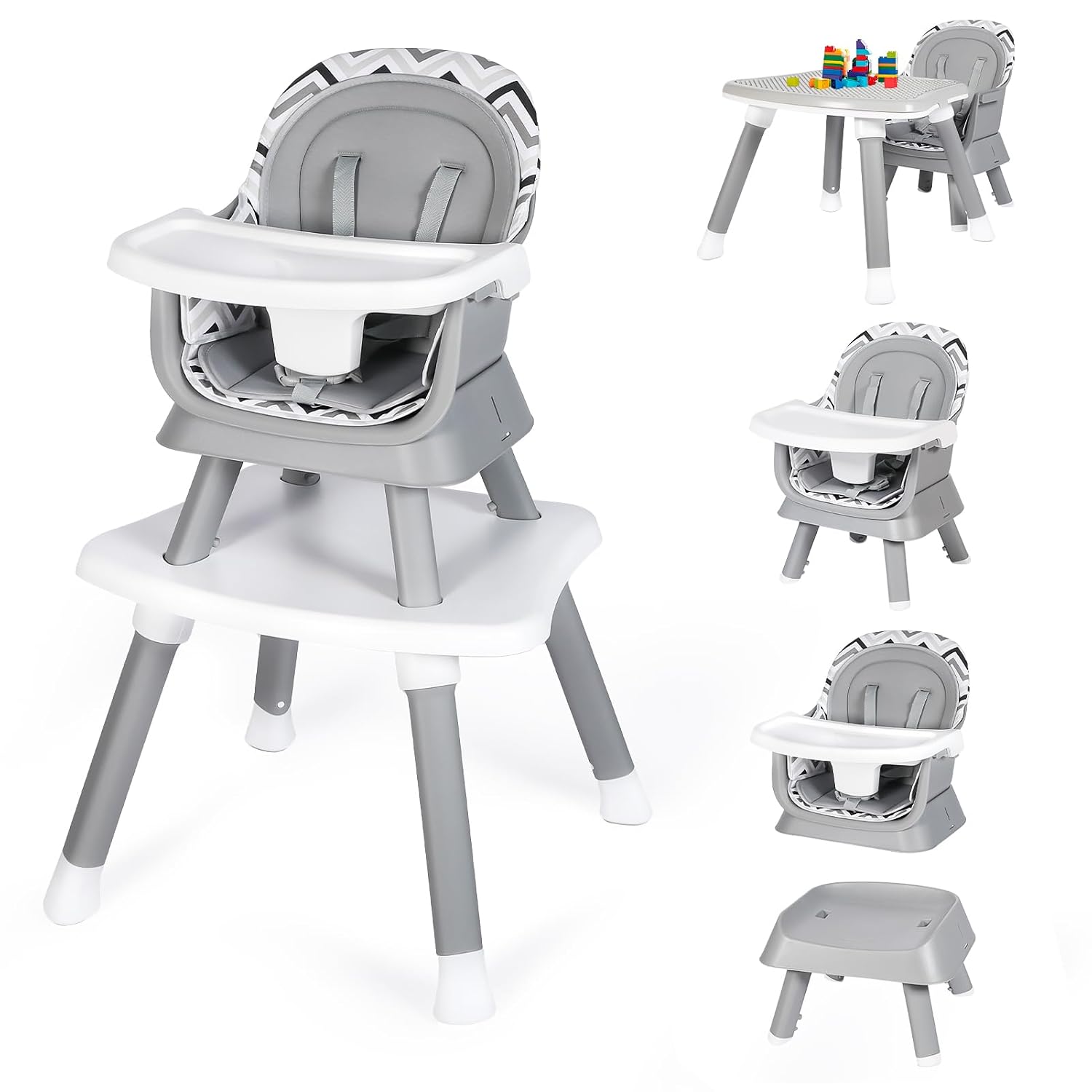 Amazon.com : Kinder King 8 in 1 Baby High Chair, Coverts to Dining ...