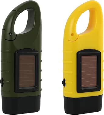 Lotnery 2 Pack Wind Up Torch Solar Hand Crank – Portable LED Torch with ...