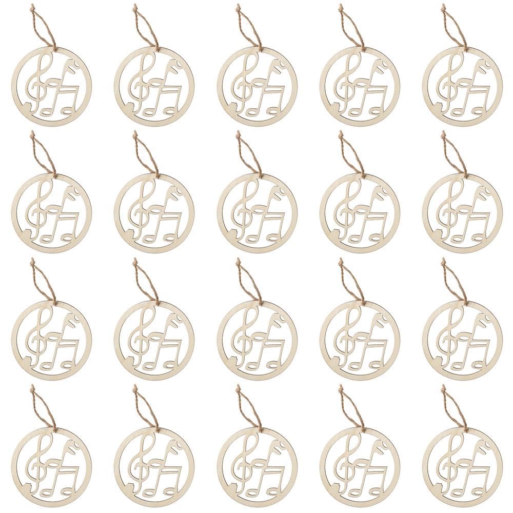 Amazon.com: diyhub 20Pcs Music Notes Wooden Cutouts, 8cm Unfinished ...
