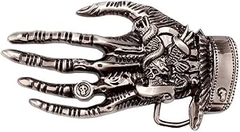 Amazon.com: Longcreek Skull Belt Buckle for Men, Punk Skeleton Hand ...