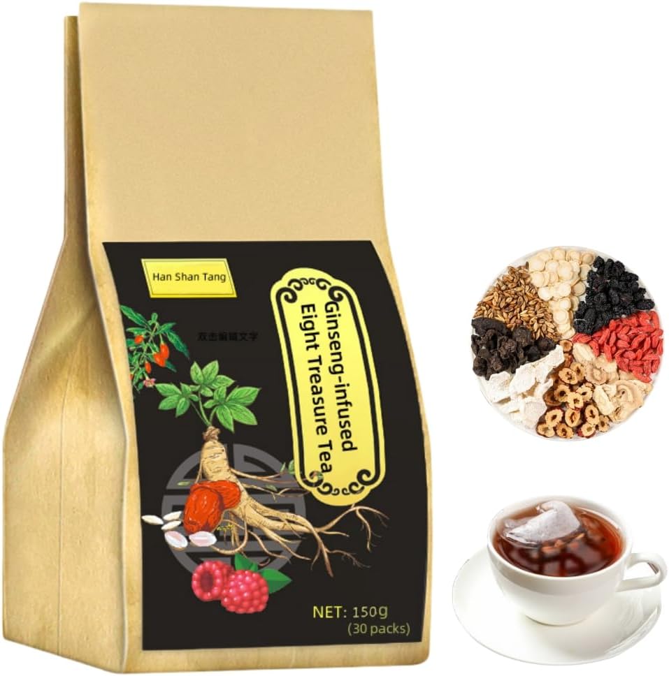 Amazon.com : Han Shan Tang Ginseng-Infused Eight Treasure Tea - Kidney ...