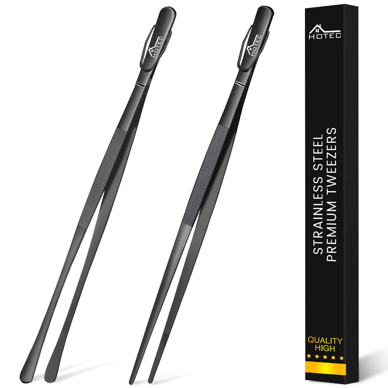 Amazon.com: Hotec 12-Inch Stainless Steel Kitchen Tweezers Professional ...