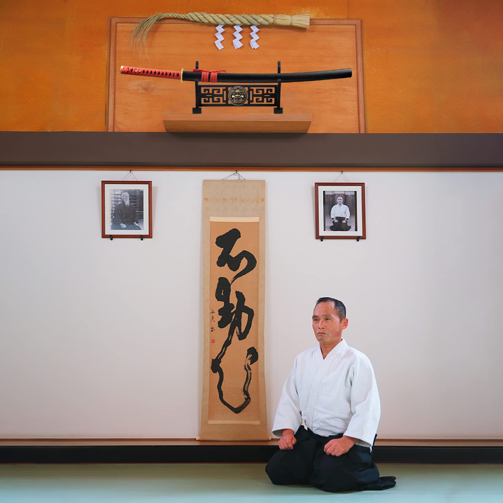 Snapklik.com : Ekkhysis Kylin Sword Stand 1-Tier Padded Hook Katana ...