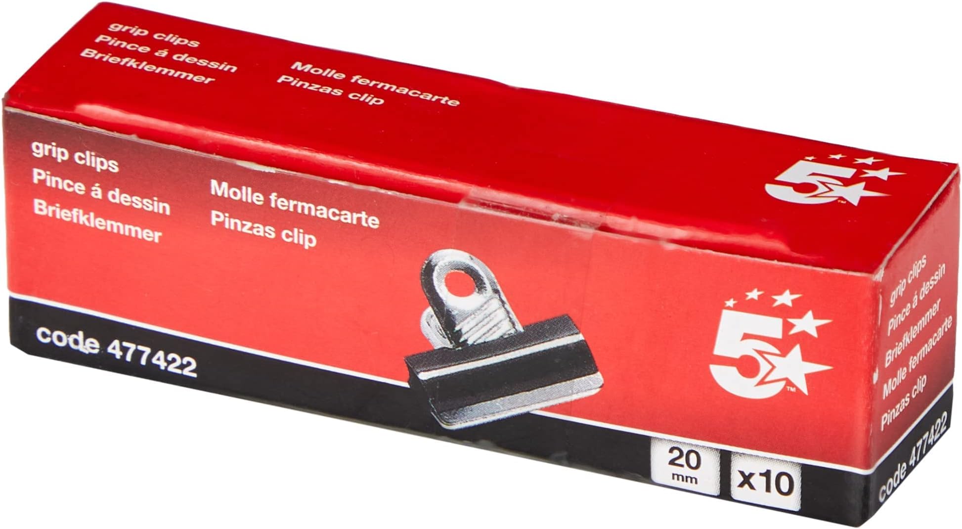 5 Star Grip Clips Metal Width 50mm Black [Pack 10] : Amazon.co.uk ...