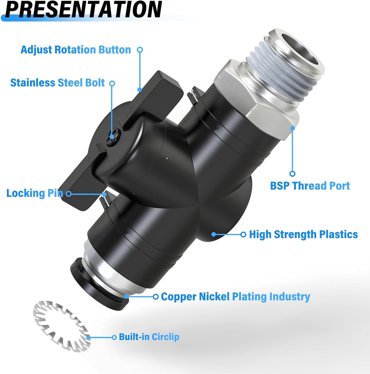 Snapklik.com : 1/2 Inch Tube OD X 1/2 Inch NPT Thread Ball Valve Air ...