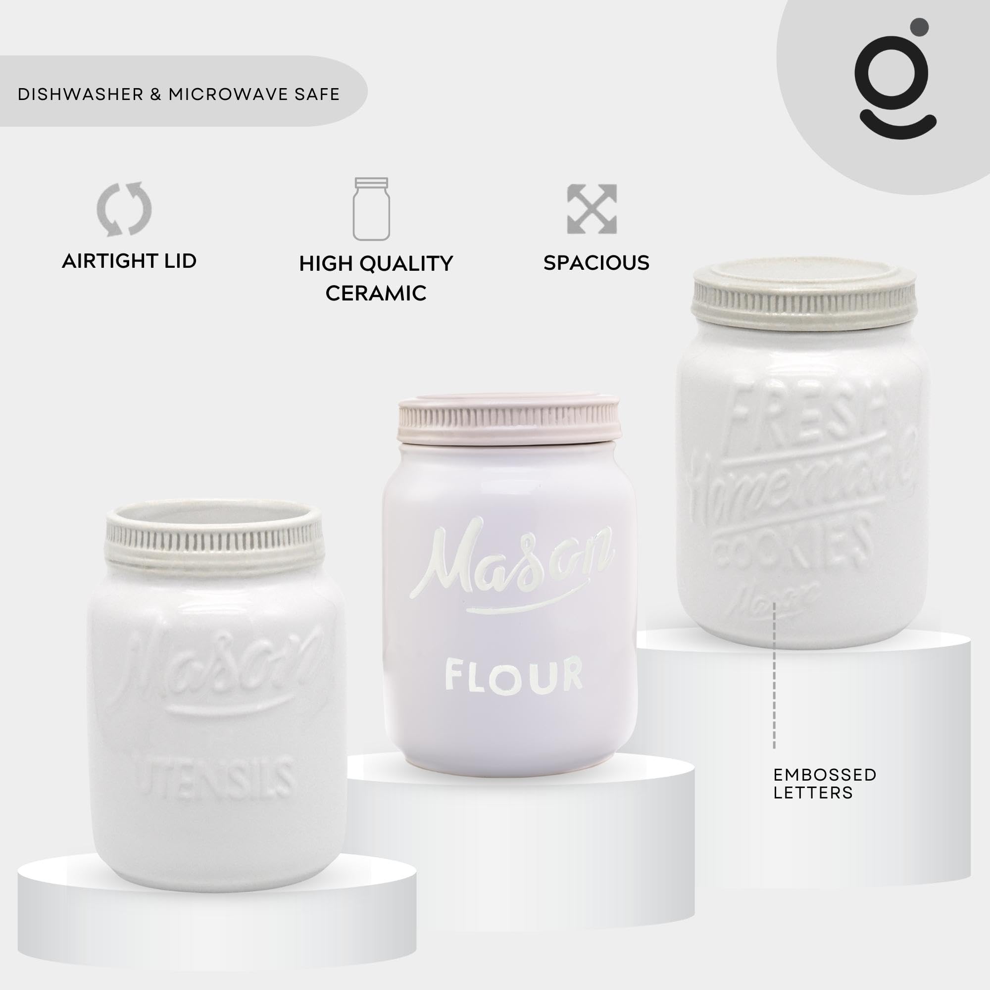 Snapklik.com : Mason Jar Flour Container - Decorative Flour Canister ...