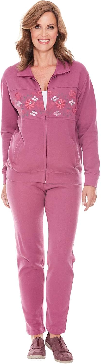 Chums | Ladies | Floral Leisuresuit Tracksuit | Mauve : Amazon.co.uk ...