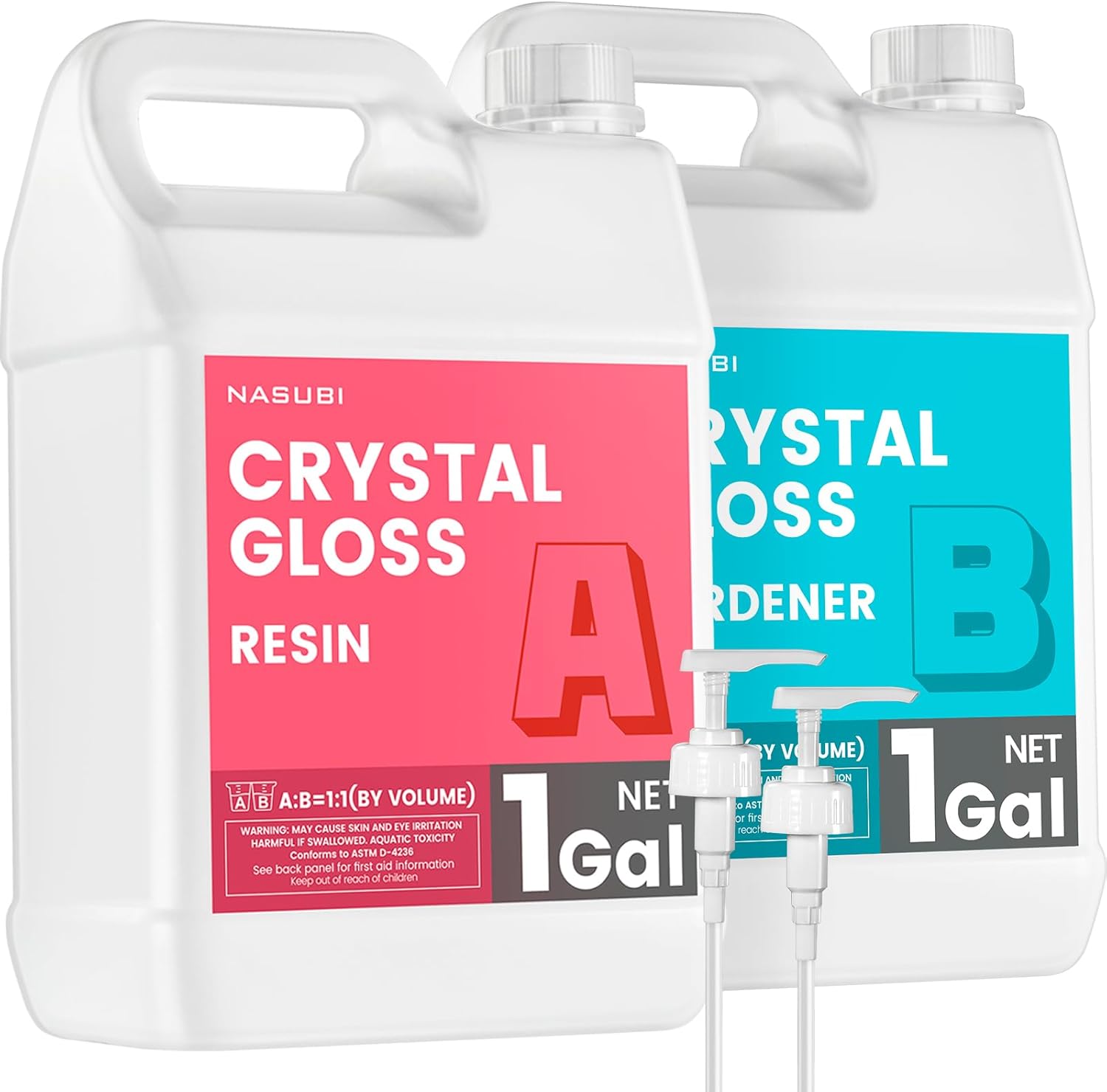 Amazon.com: NASUBI Crystal Clear Epoxy Resin 2 Gallon with Pumps, Easy ...