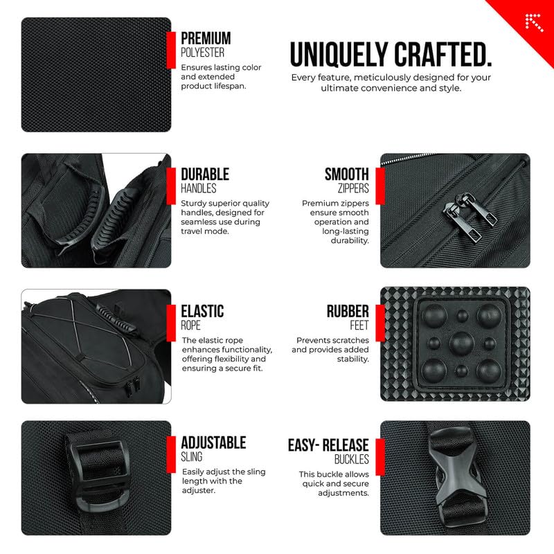 FATMUG Motorcycle Saddle Bag with Rain Cover, Double Side Storage for ...