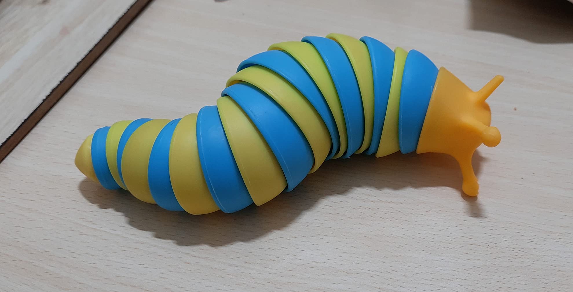 Buy Cantil Fidget Slug Toy,Multicolor Articulated Stretch Slug Fidget ...