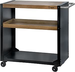 BBQ-Toro Barbecue Trolley 95 x 50 x 90 cm Black with Wood Look Grill ...