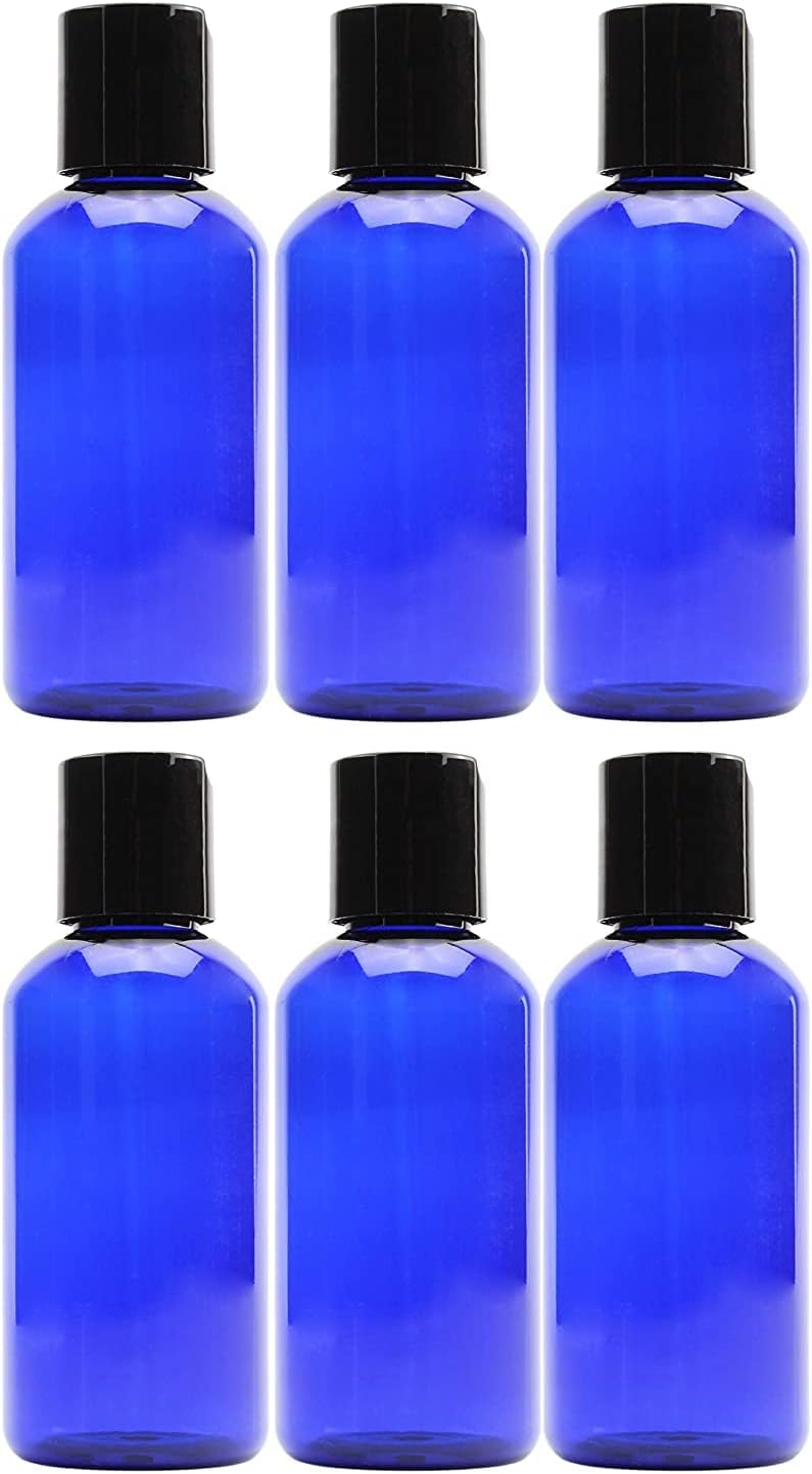 Amazon.com: 4oz Empty Cobalt Blue Plastic Squeeze Bottles with Disc Top ...