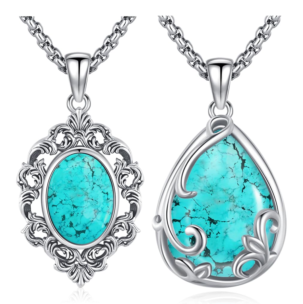 Amazon.com: Real Turquoise Jewelry for Women Men - 925 Sterling Silver ...