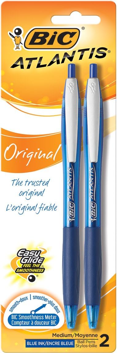 Amazon.com: BIC Ball Pen, Medium Point, 0.7mm, Blue, 2ct : Office Products