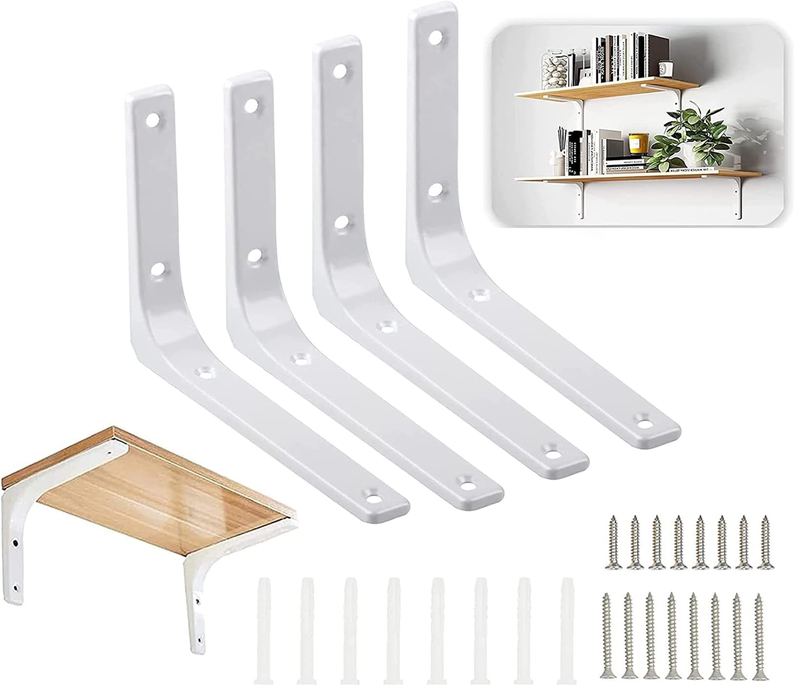 Faankiton 4 Pezzi Staffe per Mensole, Carico Massimo 70 kg, Supporto ...